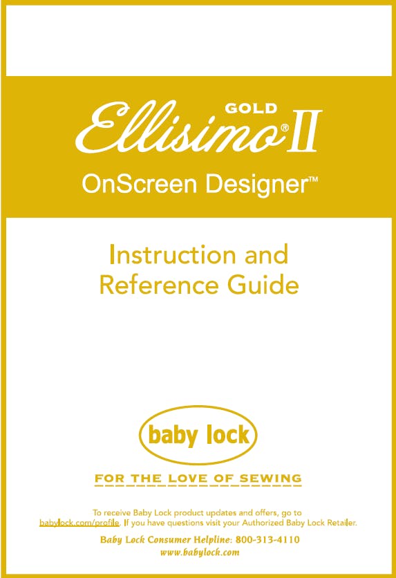 FREE Digital Manuals for Baby Lock Ellisimo Gold 2 - 1000's of Parts ...