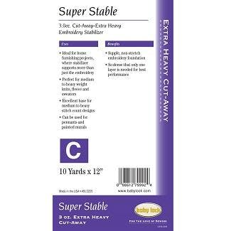 Baby Lock Super Stable Stabilizer 10yd x 12" - 3 oz Extra Heavy BLC205 ...